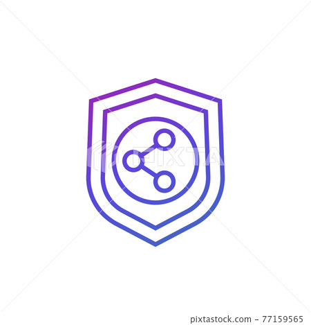 safe sharing icon on white, line vector - Stock Illustration [77159565 ...