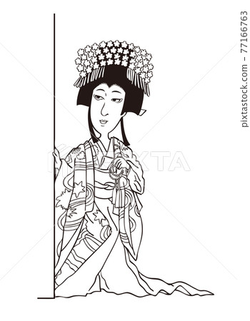 Kabuki, Princess Yaegaki, Shitaka Honcho - Stock Illustration [77166763 ...