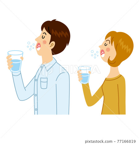 Men and women gargling - Stock Illustration [77166819] - PIXTA