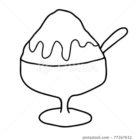Shaved ice line drawing illustration - Stock Illustration [77167632 ...