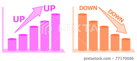 Illustration of ascending and descending graphs - Stock Illustration ...