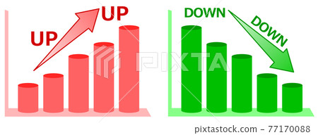 Illustration of ascending and descending graphs - Stock Illustration ...