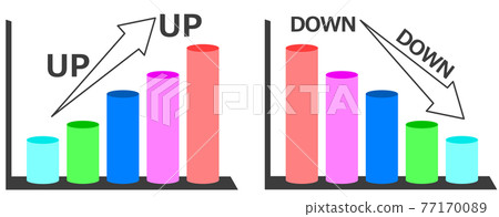 Illustration of ascending and descending graphs - Stock Illustration ...