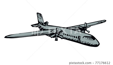 Big Plane. Vector drawing sketch - Stock Illustration [77176612] - PIXTA