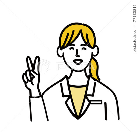 Doctor Doctor Female Pop Smile Peace Medical - Stock Illustration ...
