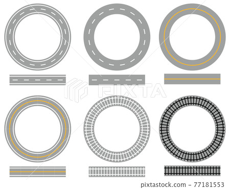 Railroad track 01_02 (round frames and ruled... - Stock Illustration ...