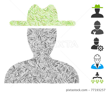 Hatch Mosaic Farmer Vector Icon - Stock Illustration [77193257] - PIXTA