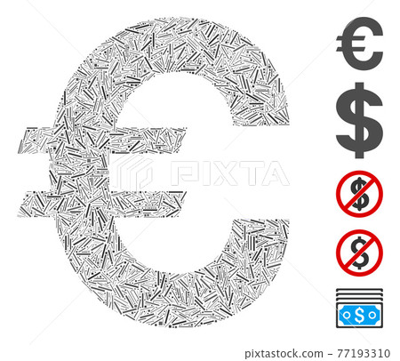 Line Mosaic Euro Symbol Vector Icon - Stock Illustration [77193310] - PIXTA