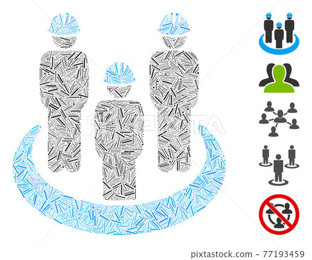 Line Collage Engineer Community Vector Icon - Stock Illustration ...