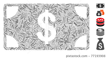 Hatch Mosaic Dollar Banknote Vector Icon - Stock Illustration [77193908 ...