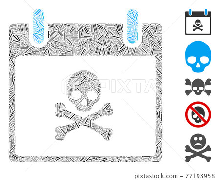 Dash Collage Death Skull Calendar Day Vector Icon - Stock Illustration ...
