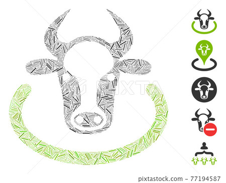Hatch Collage Cow Area Vector Icon - Stock Illustration [77194587] - PIXTA
