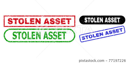 STOLEN ASSET Rectangle Seals with Distress Surface-插圖素材 [77197226 ...