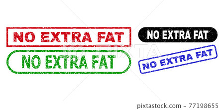NO EXTRA FAT Rectangle Stamp Seals with... - Stock Illustration ...