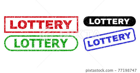 LOTTERY Rectangle Stamps with Grunged Surface - Stock Illustration ...