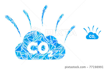 Triangle Mosaic CO2 Smoke Emission Icon - Stock Illustration [77198991 ...