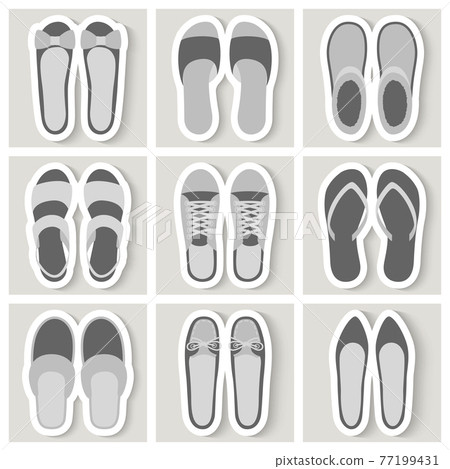 Set of nine woman shoes icons - Stock Illustration [77199431] - PIXTA