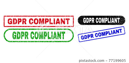 GDPR COMPLIANT Rectangle Stamps Using Corroded... - Stock Illustration ...
