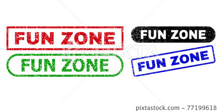 FUN ZONE Rectangle Seals with Rubber Surface - Stock Illustration ...