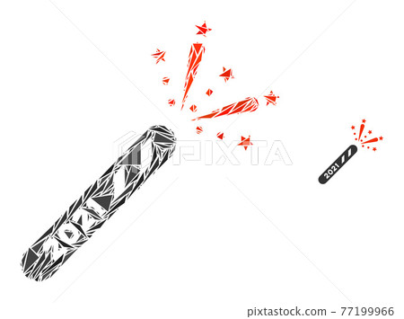 Triangle Mosaic 2021 Firecracker Icon - Stock Illustration [77199966 ...