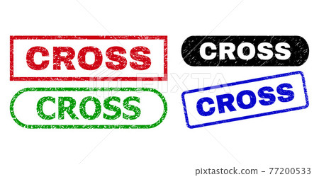 CROSS Rectangle Stamp Seals Using Corroded Texture - Stock Illustration ...