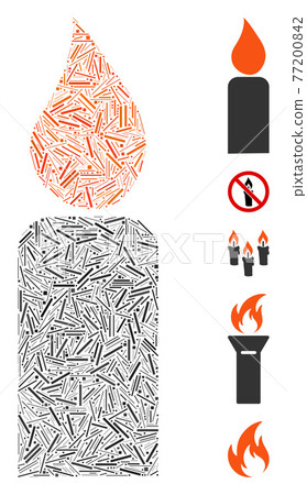Hatch Mosaic Candle Vector Icon - Stock Illustration [77200842] - PIXTA