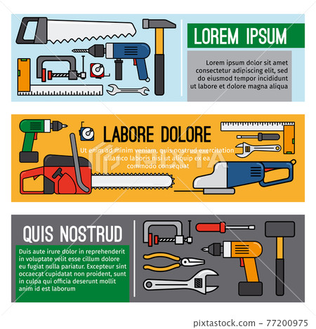 Diy workshop tool banners - Stock Illustration [77200975] - PIXTA
