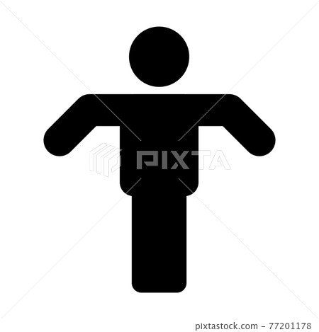 Man icon vector male symbol with open hands in... - Stock Illustration ...