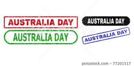 AUSTRALIA DAY Rectangle Watermarks with Grunged... - Stock Illustration ...