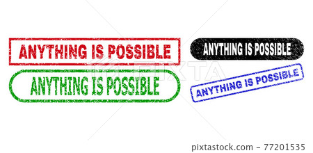 ANYTHING IS POSSIBLE Rectangle Stamps with... - Stock Illustration ...