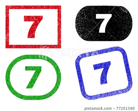7 Rectangle Seals with Grunge Texture - Stock Illustration [77201580 ...