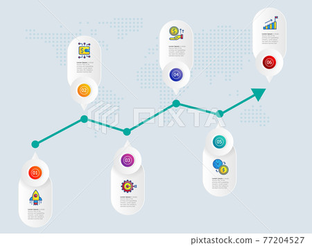 abstract horizontal growth graph infographics... - Stock Illustration ...