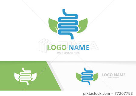 Vector eco intestine logo combination. Colon... - Stock Illustration ...