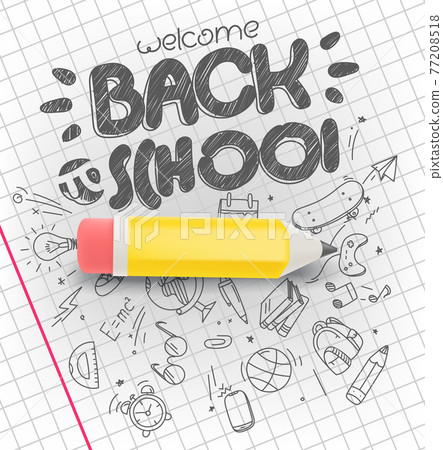 Cartoon pencil vector illustration. Back to school - Stock Illustration ...