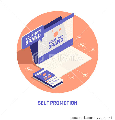 Self Branding Promotion Circular Composition - Stock Illustration ...