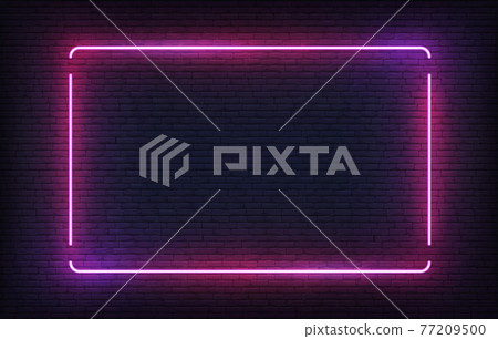 Neon frame. Purple light banner design... - Stock Illustration ...