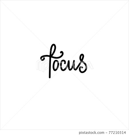 Focus hand lettering, vector typography... - Stock Illustration ...