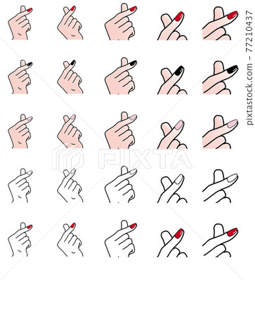 "It's Kyun" hand emoji - Stock Illustration [77210437] - PIXTA