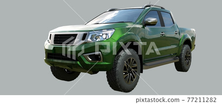 Green commercial vehicle delivery truck with a... - Stock Illustration ...