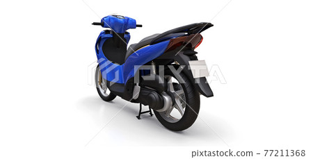 Modern urban blue moped on a white background.... - Stock Illustration ...