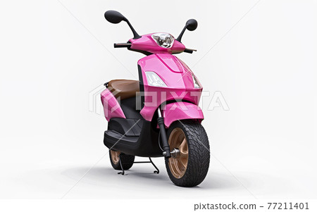 Modern urban pink moped on a white background.... - Stock Illustration ...