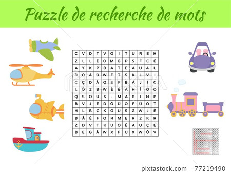 Word search puzzle with pictures. Educational... - Stock Illustration ...
