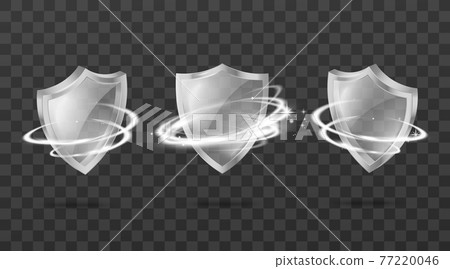 Collection signs of glass transparent guard... - Stock Illustration ...
