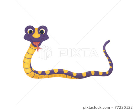 Cartoon character of funny comic snake, flat... - Stock Illustration ...