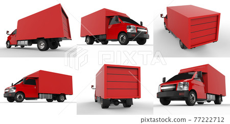 Set small red truck. Car delivery service.... - Stock Illustration ...