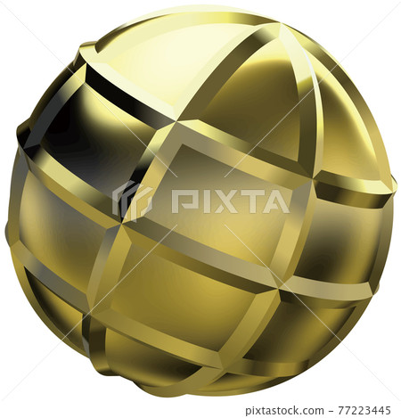 Earth emblem golden vector illustration - Stock Illustration [77223445 ...