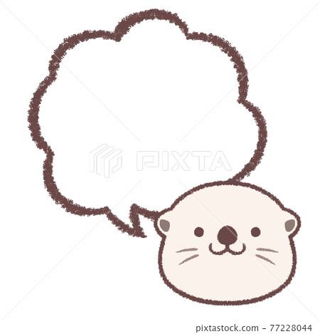 Sea otter and speech bubble - Stock Illustration [77228044] - PIXTA