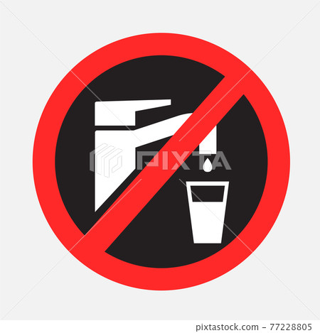 prohibition dark sign no use water from tap - Stock Illustration ...