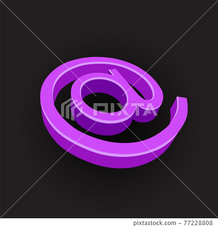 purple color email sign symbol - Stock Illustration [77228808] - PIXTA