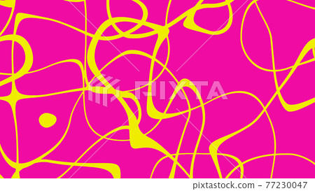 Random yellow lines and outlines on a pink... - Stock Illustration ...